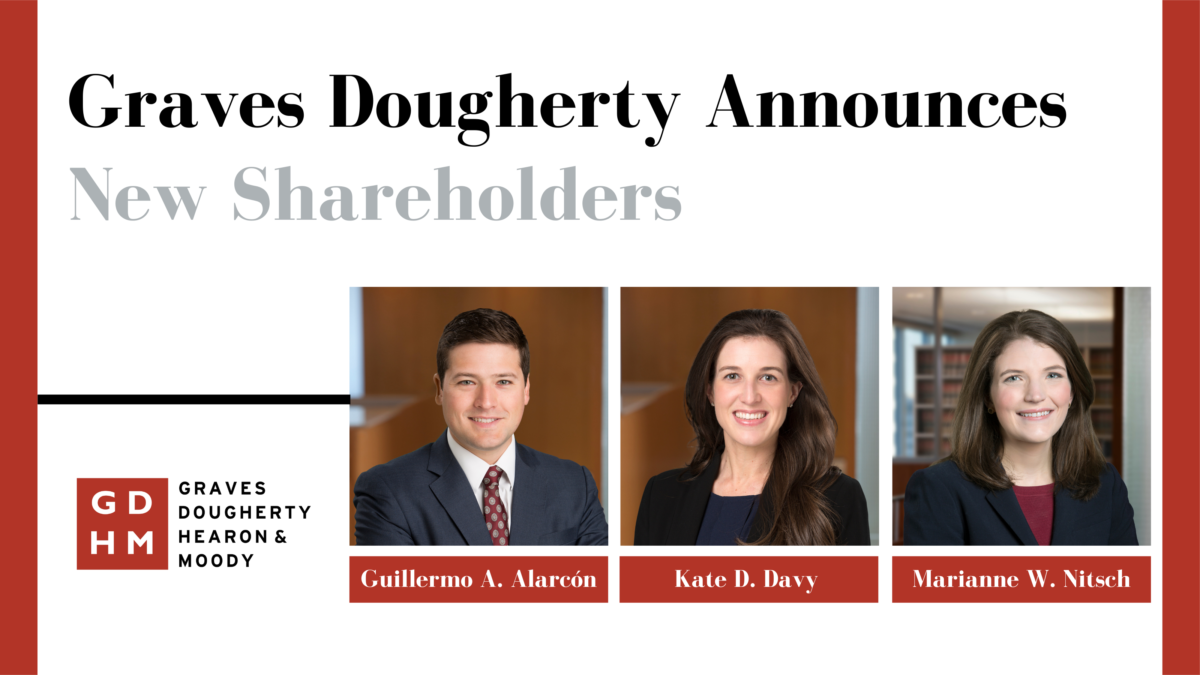 GDHM Announces New Shareholders - Graves Dougherty Hearon & Moody